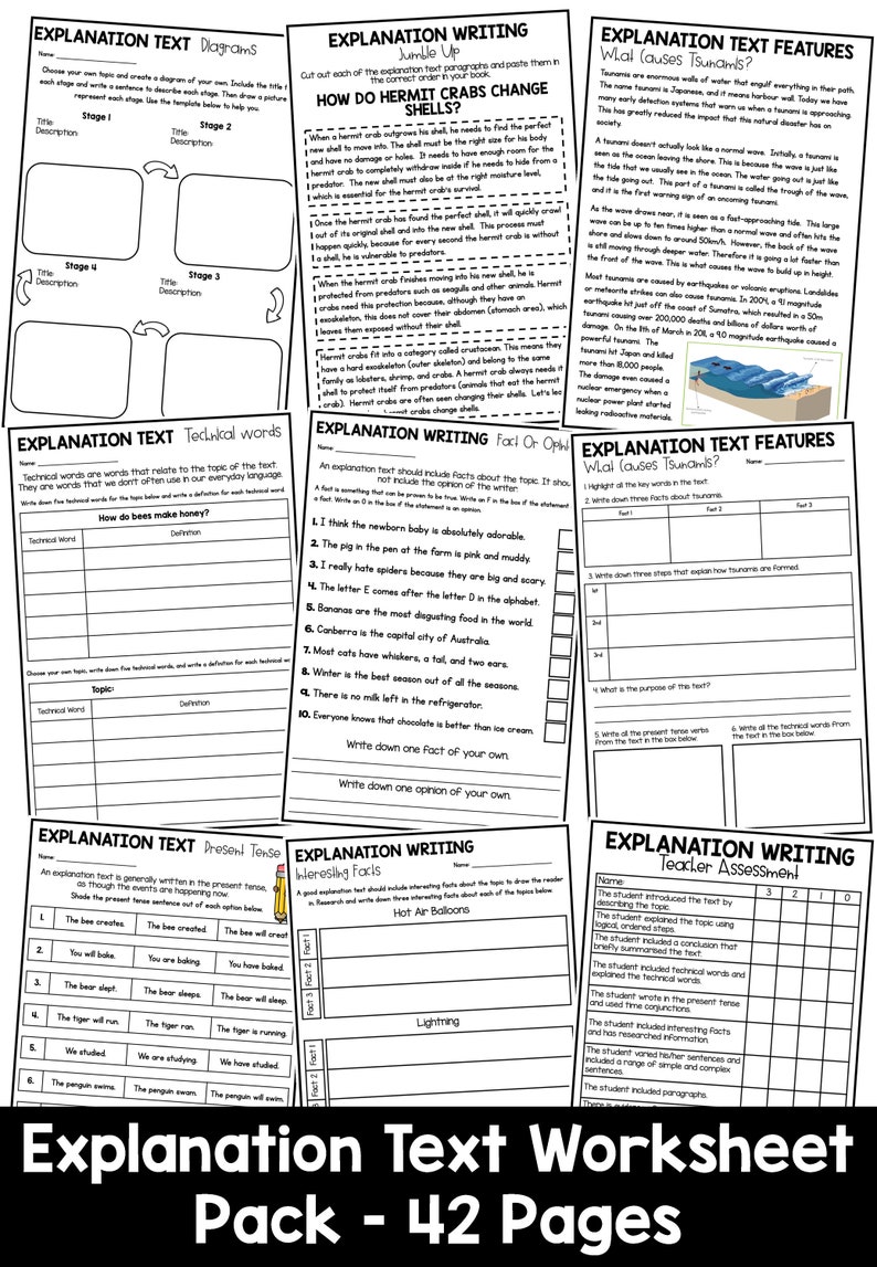 Explanation Text - Reading and Writing Bundle - Etsy