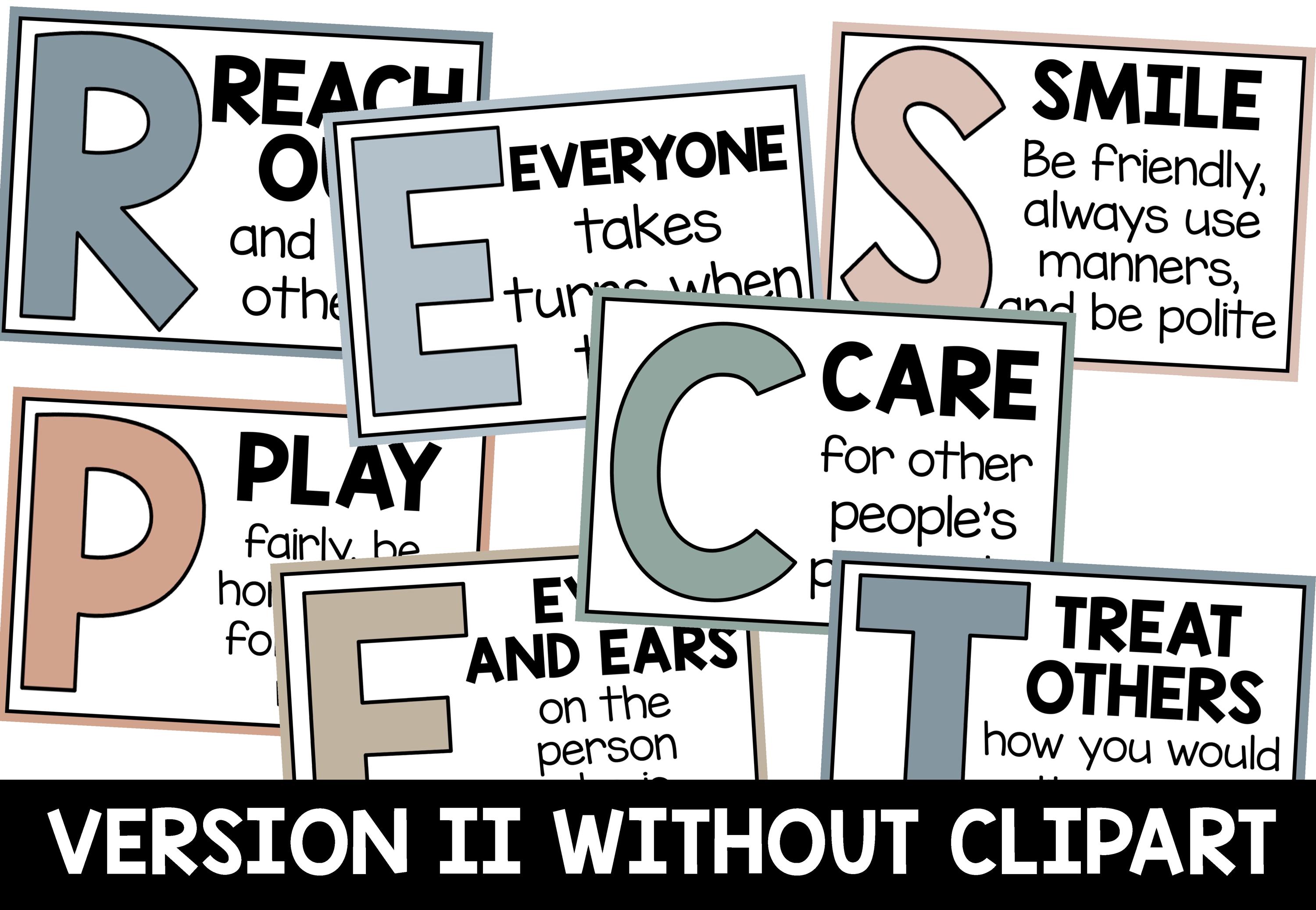 Respect Acrostic Poem Poster Set - Earth Tones Classroom Decor - Etsy