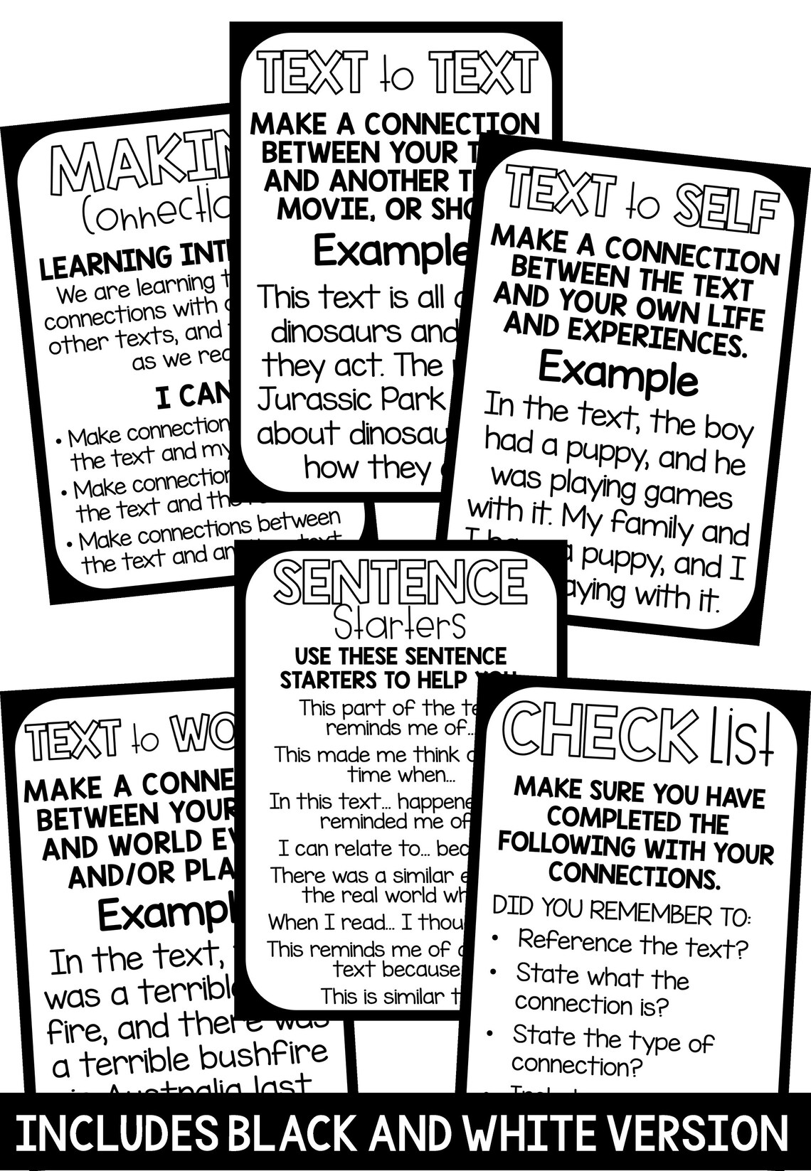 Making Connections (connecting) Reading Posters - Classroom Decor - Etsy