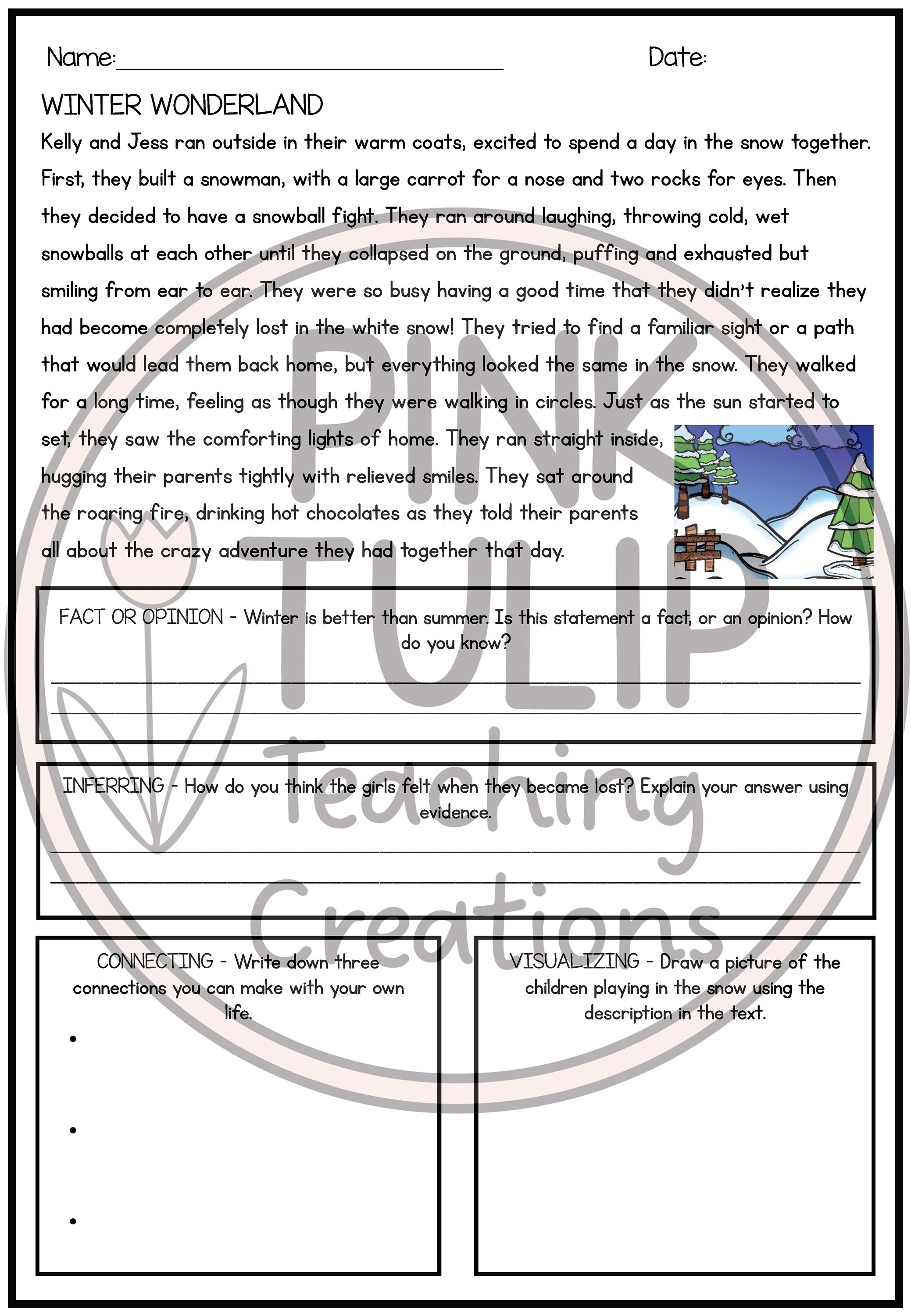 Comprehension Worksheets - Reading Strategies Set #8 - Etsy