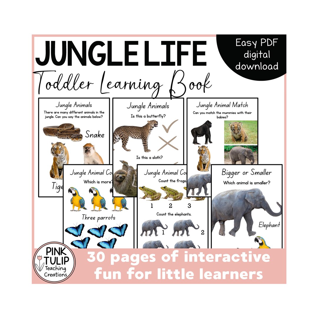 Toddler Learning Book - Jungle Life - Etsy