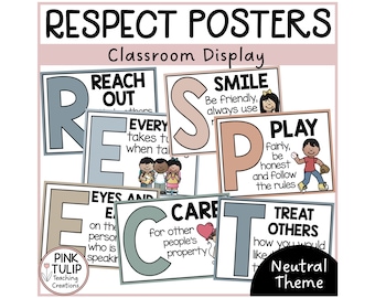 Respect Acrostic Poem Poster Set Classroom Decor Fun Printables ...