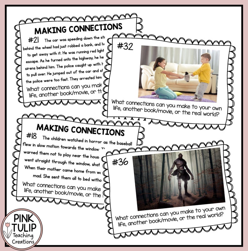 Making Connections (connecting) - Task Cards - Etsy