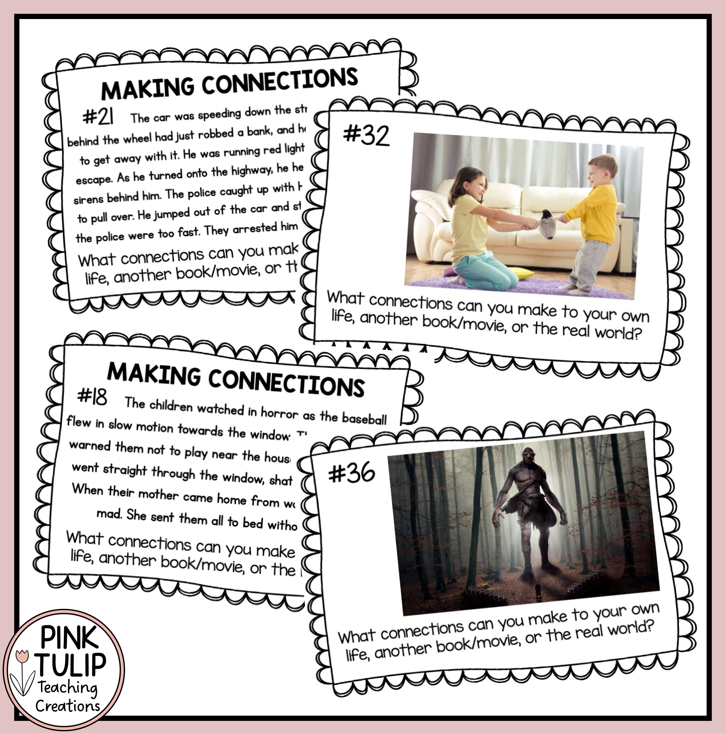 Making Connections (connecting) - Task Cards - Etsy