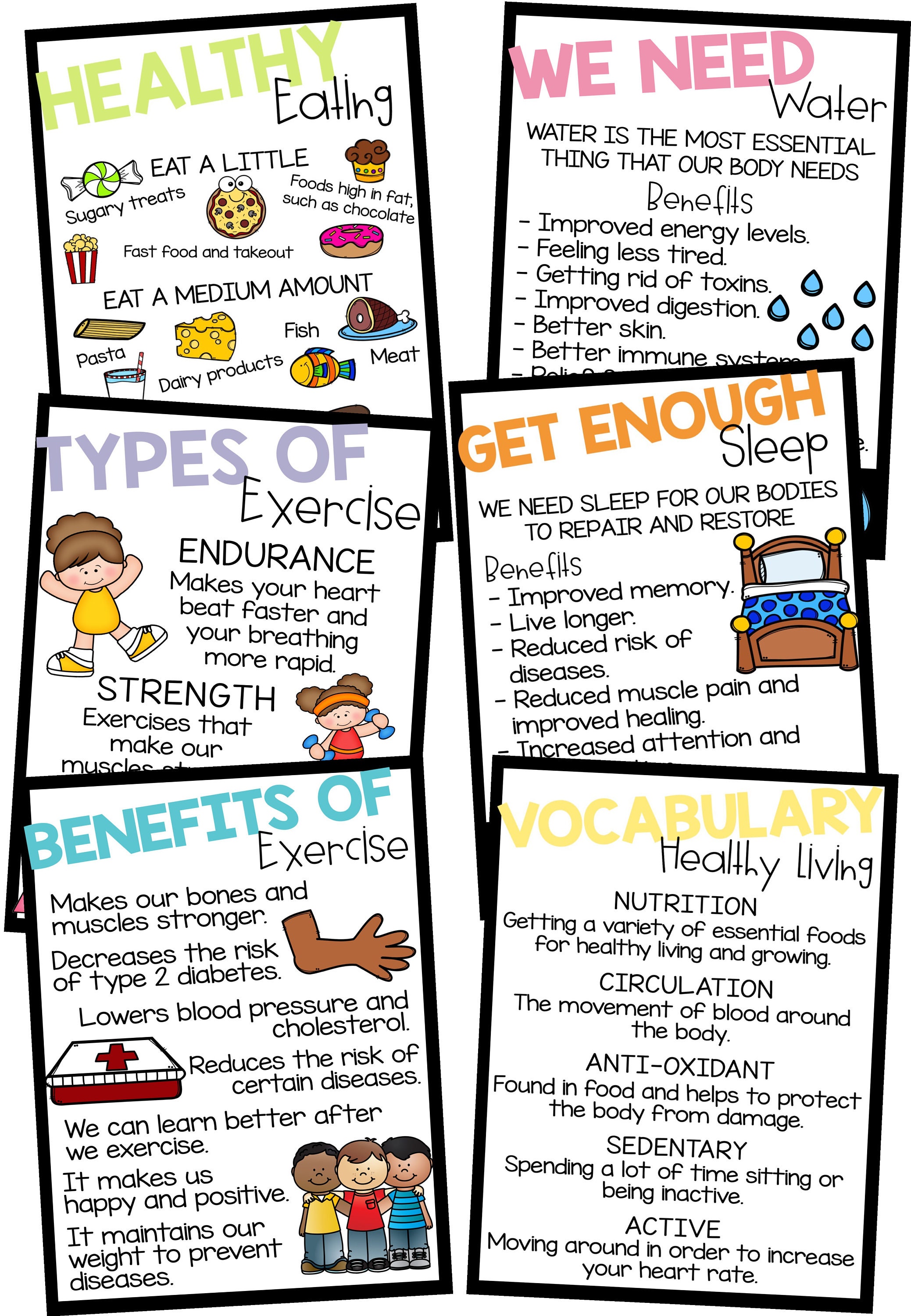 Healthy Living Poster Set - Classroom Decor - Etsy