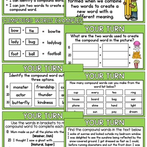 Compound Words Bundle - Worksheet Pack and Guided Teaching Powerpoint ...