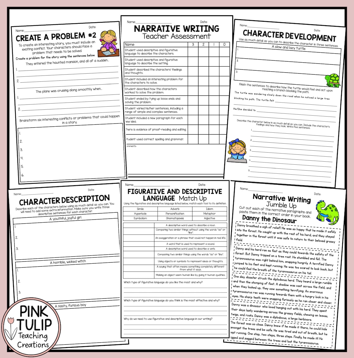 Narrative Writing Worksheet Pack - No Prep Lesson Ideas - Etsy