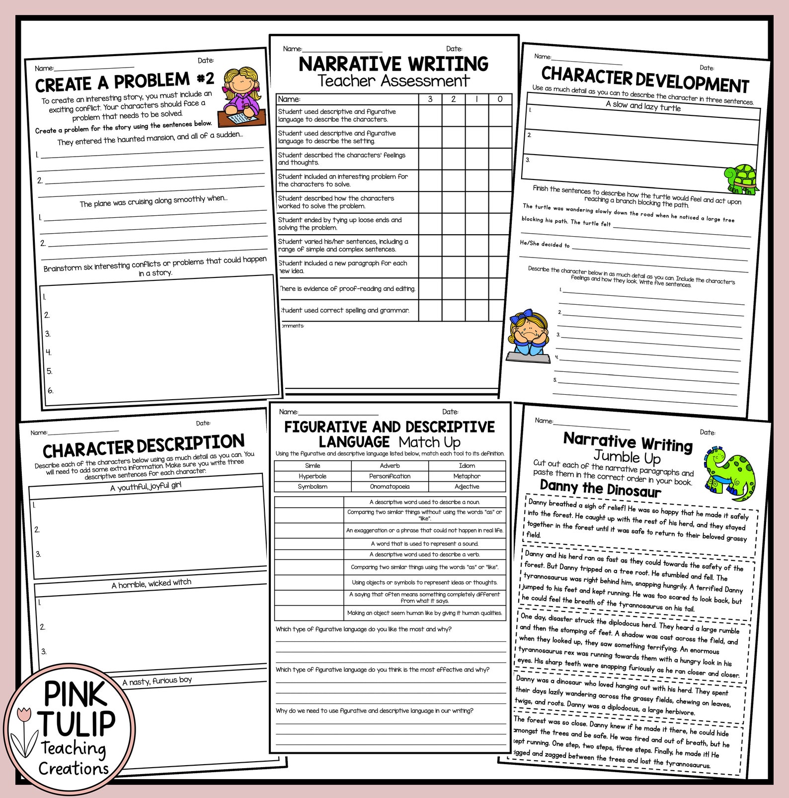 Narrative Writing Worksheet Pack - No Prep Lesson Ideas - Etsy