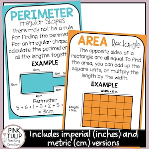 Area and Perimeter Posters - Classroom Decor - Etsy