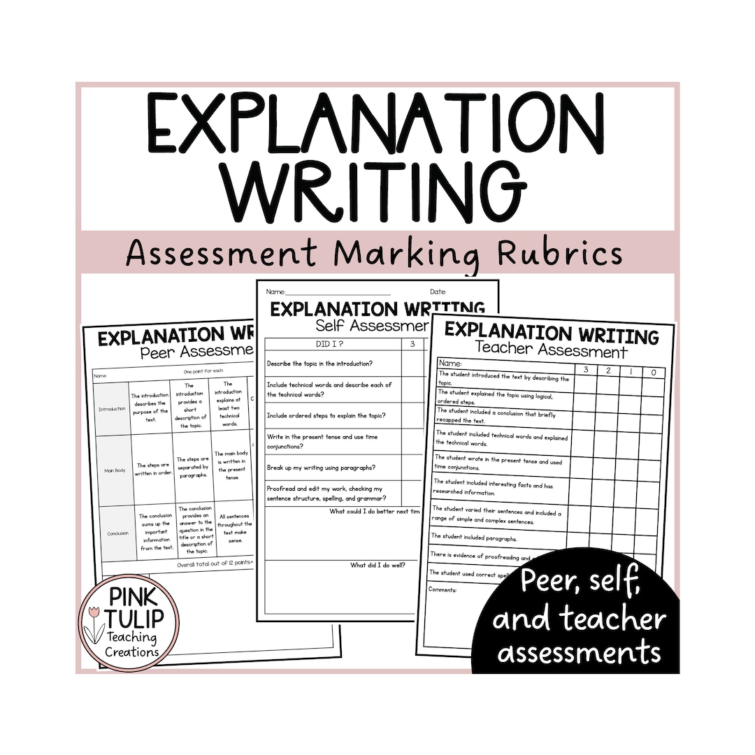 Explanation Writing - Marking Assessment Rubrics - Etsy