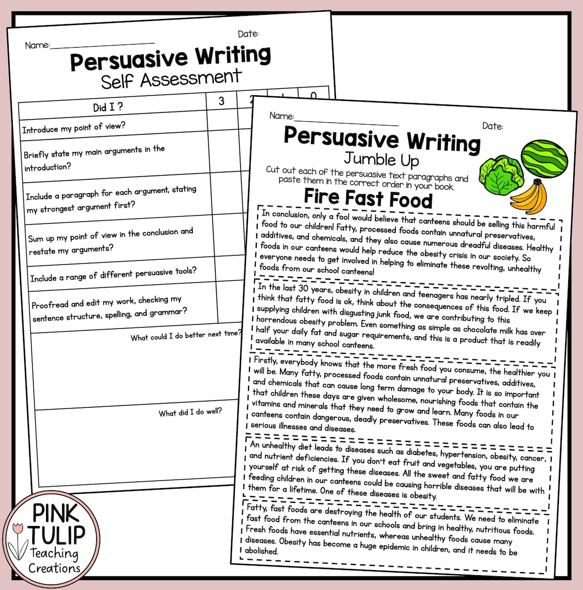 Persuasive Writing Worksheet Pack - No Prep Lesson Ideas - Etsy