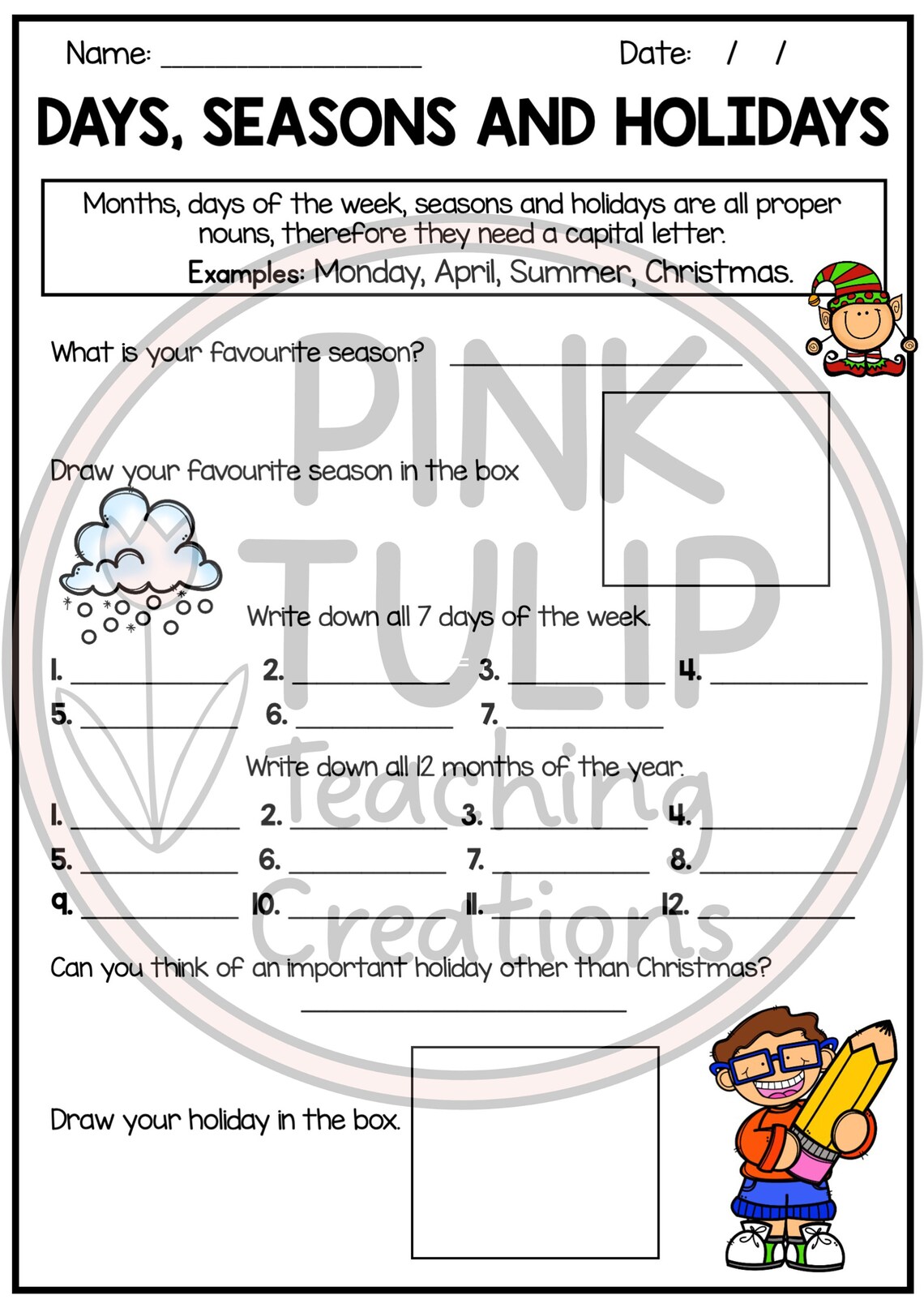 Nouns Worksheet Pack - Common, Proper, Abstract, Collective, and ...