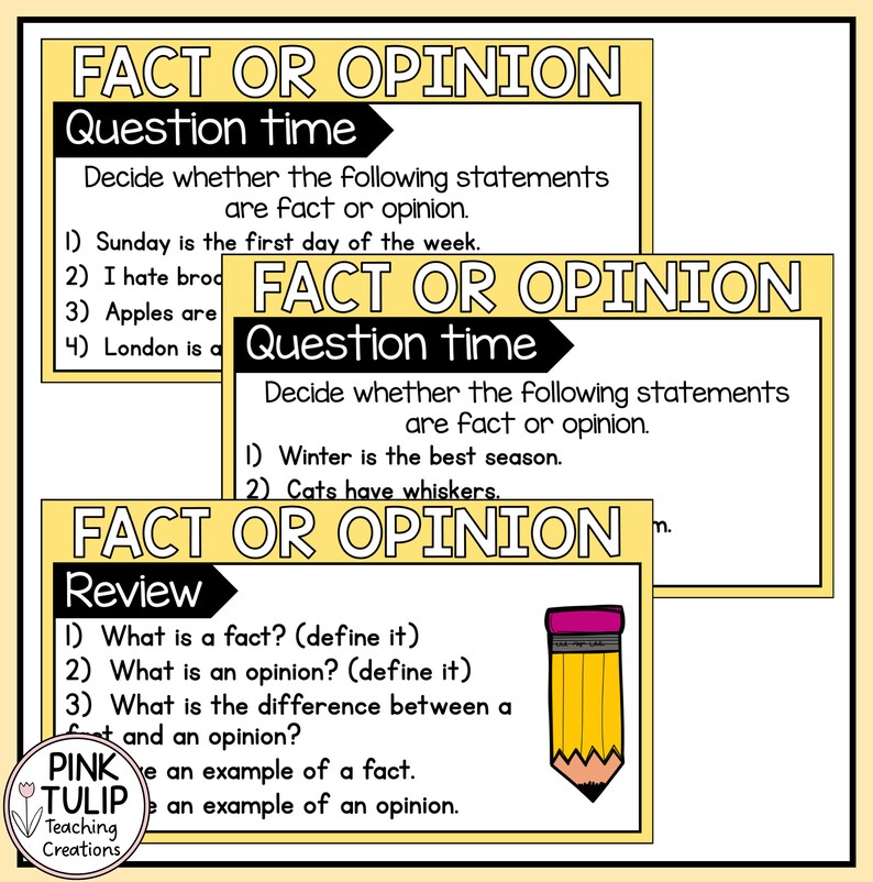 Fact and Opinion Powerpoint - Guided Teaching - Etsy