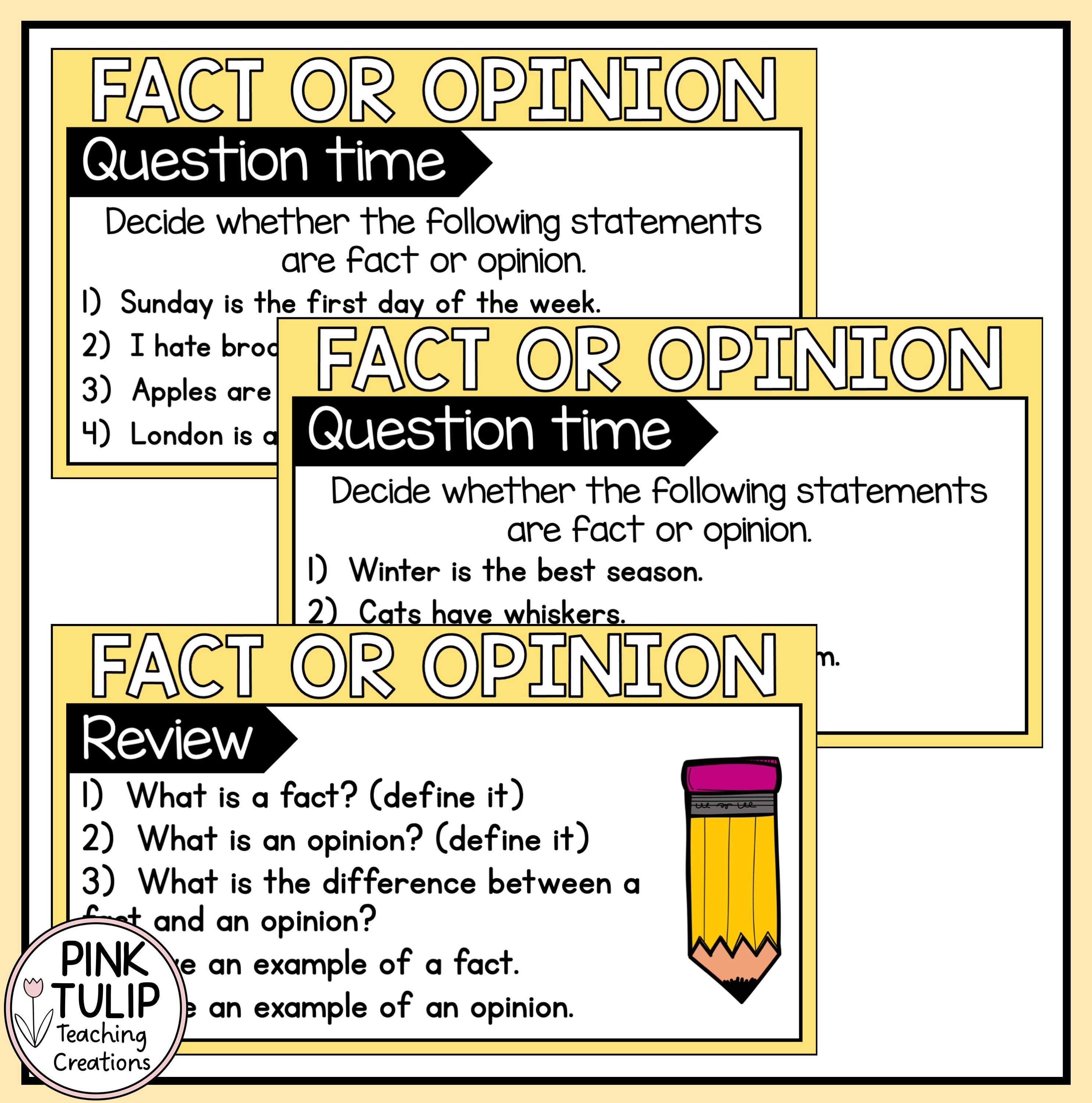 Fact and Opinion Powerpoint - Guided Teaching - Etsy
