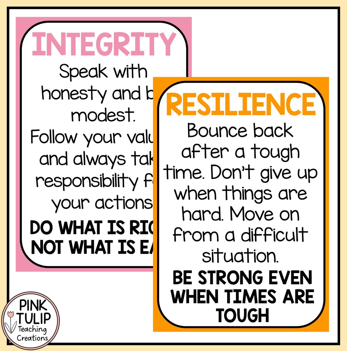 Values Posters - Classroom Decor - Etsy