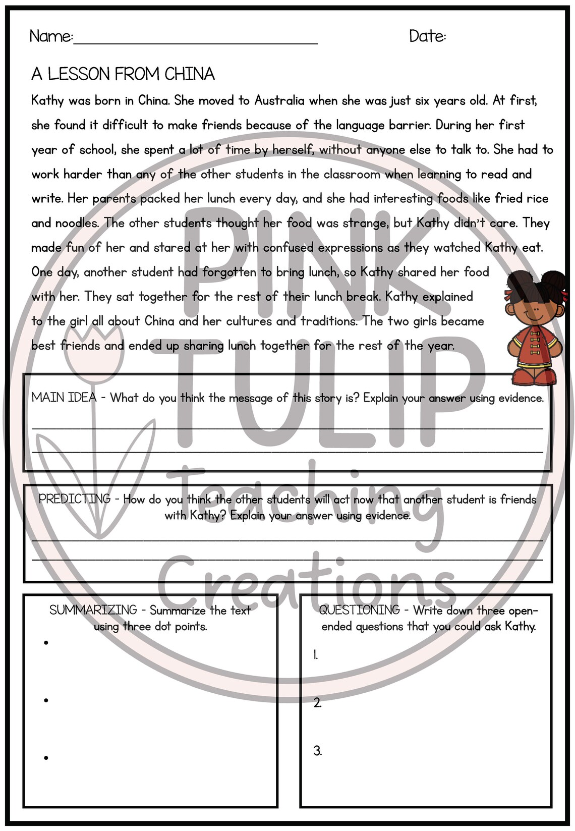 Comprehension Worksheets - Reading Strategies Set #7 - Etsy