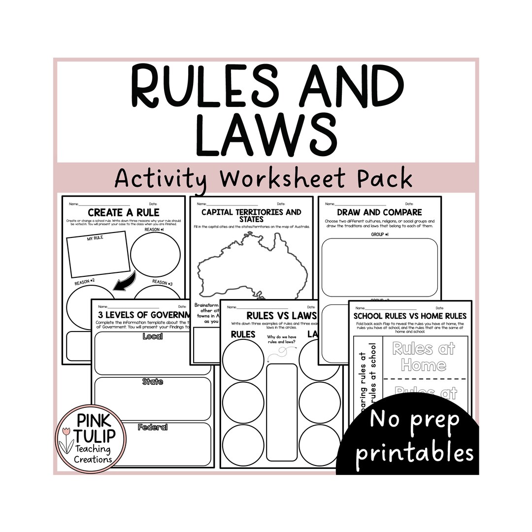 Rules and Laws Activity Pack - Civics and Citizenship Unit - Etsy