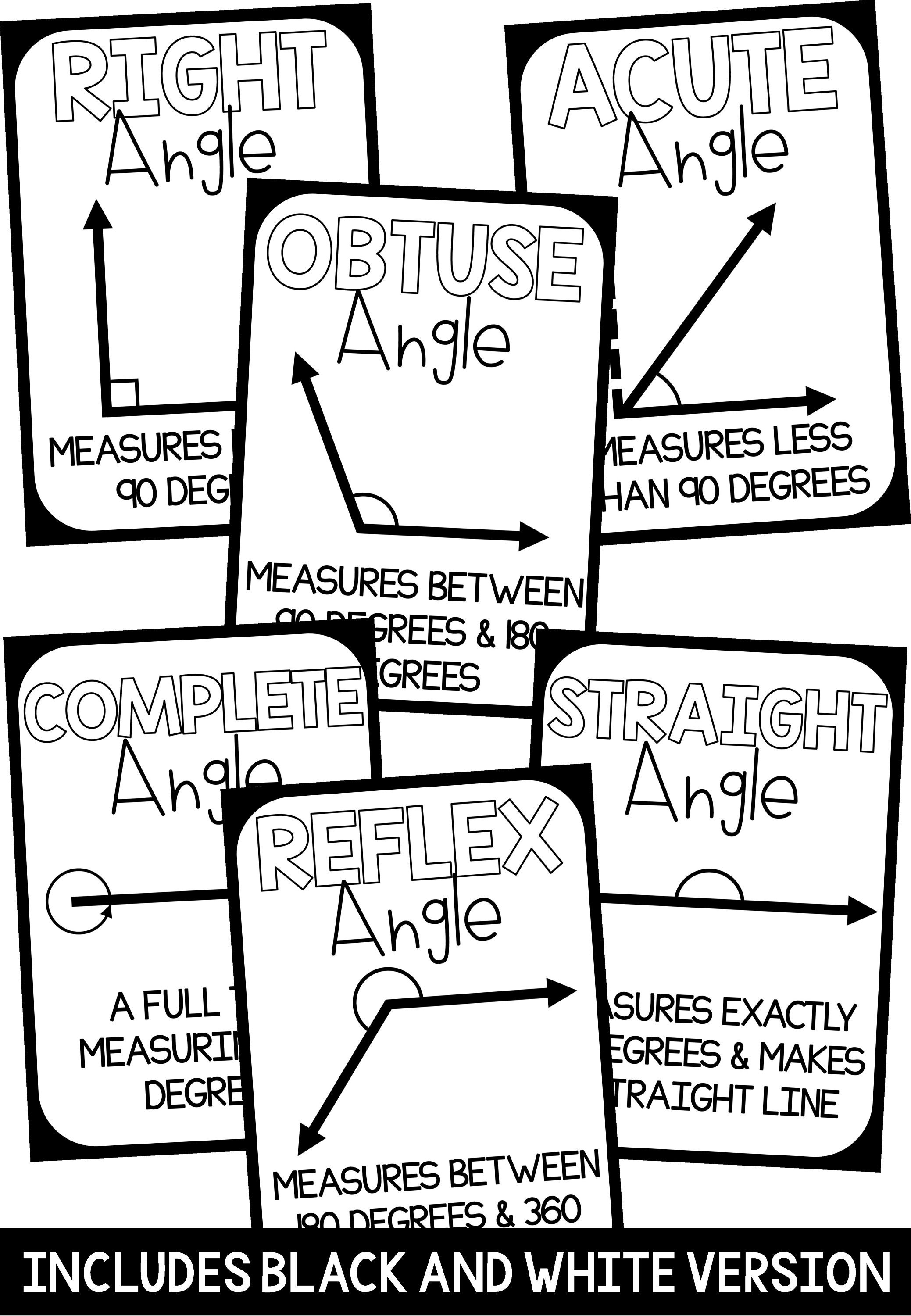 Math Angles Posters Classroom Decor - Etsy