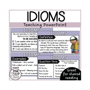 Idioms Shared Reading Powerpoint - Guided Teaching - Etsy