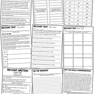 Recount Text - Reading and Writing Bundle - Etsy