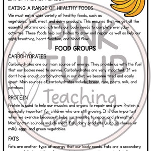 Healthy Living - Learning Activity Pack - Etsy