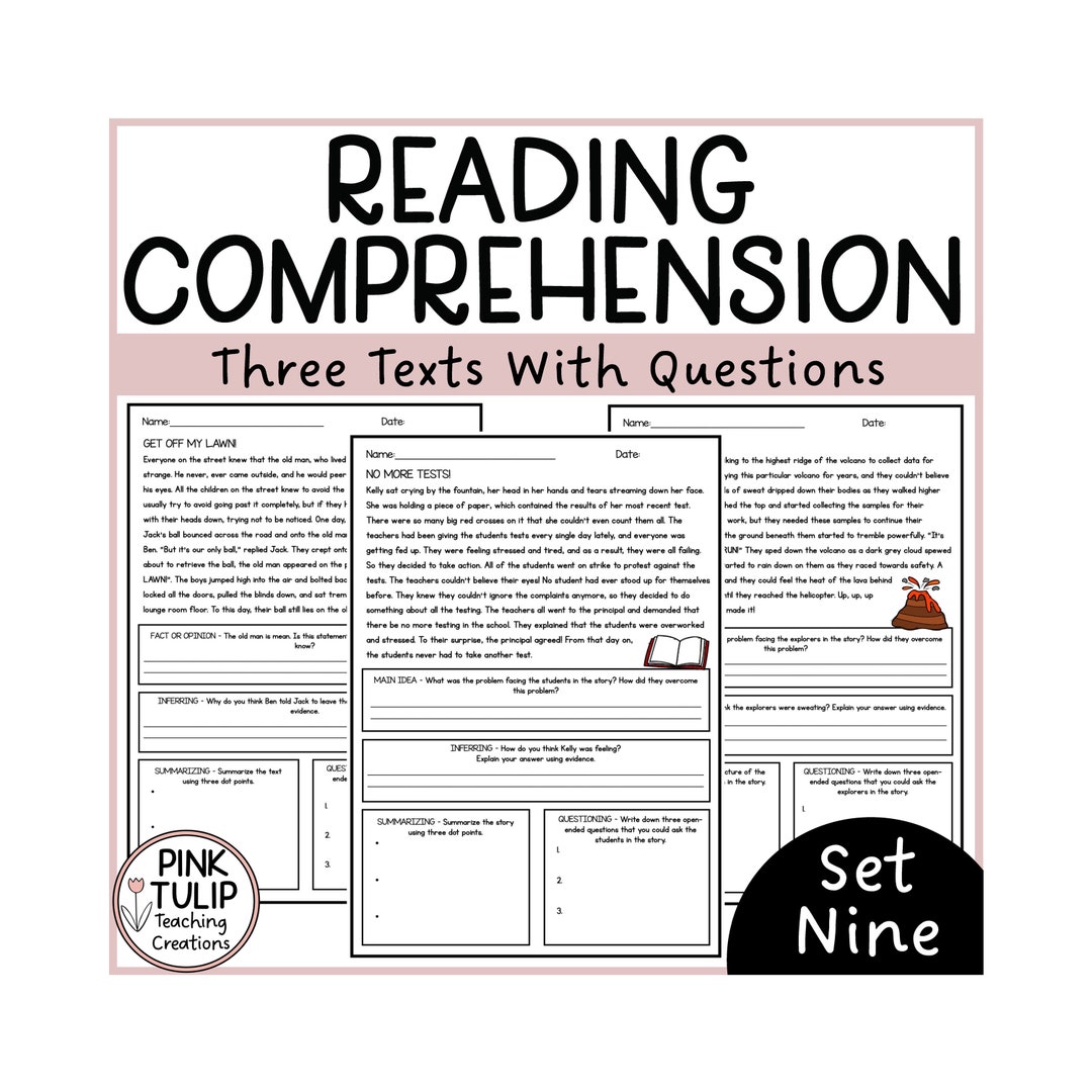 Comprehension Worksheets - Reading Strategies Set #9 - Etsy