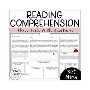 Comprehension Worksheets - Reading Strategies Set #9 - Etsy