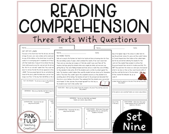 Reading Comprehension Worksheets - Instant Download - the Old Man and ...