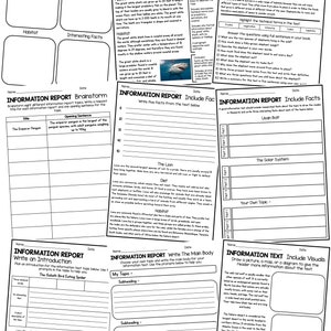 Information Text Reading and Writing Worksheet Pack - No Prep Lesson ...