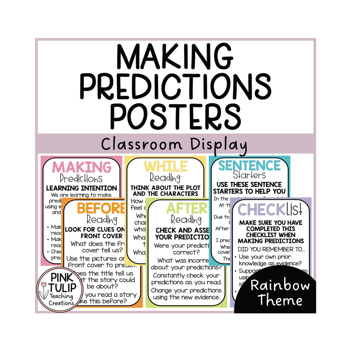 Making Predictions (predicting) Reading Posters - Classroom Decor - Etsy