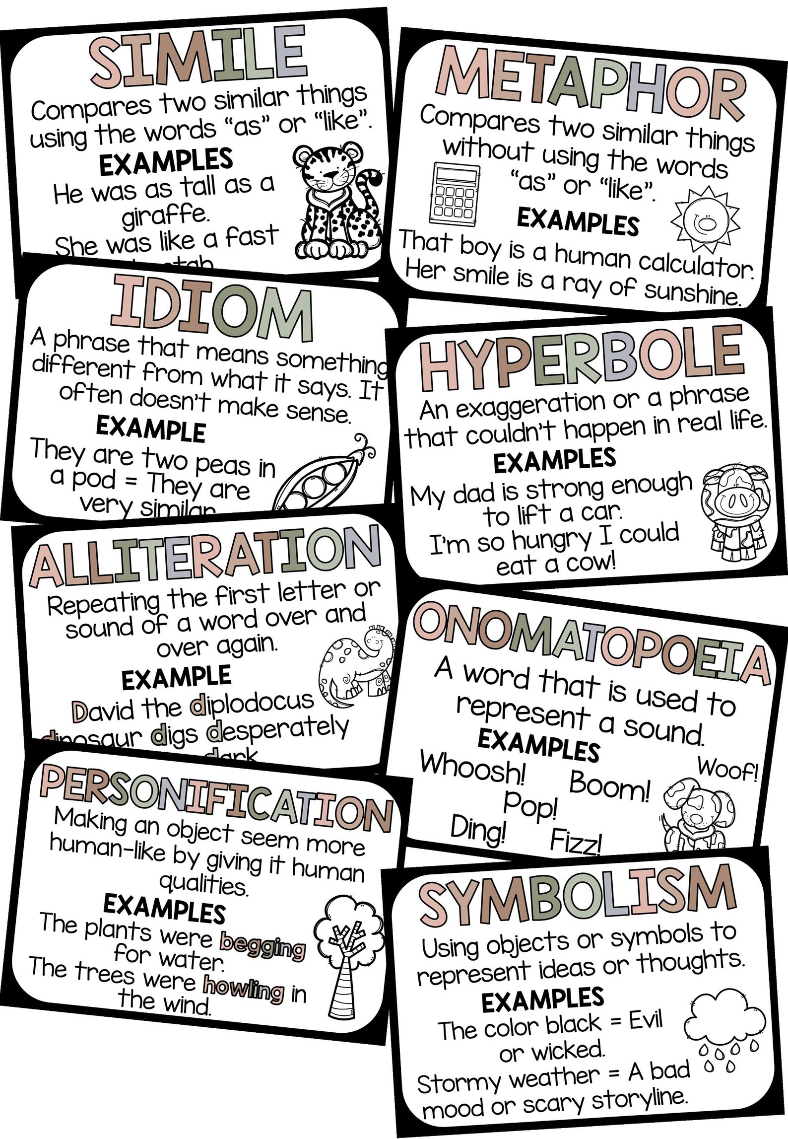 Figurative Language Posters - Classroom Decor - Etsy