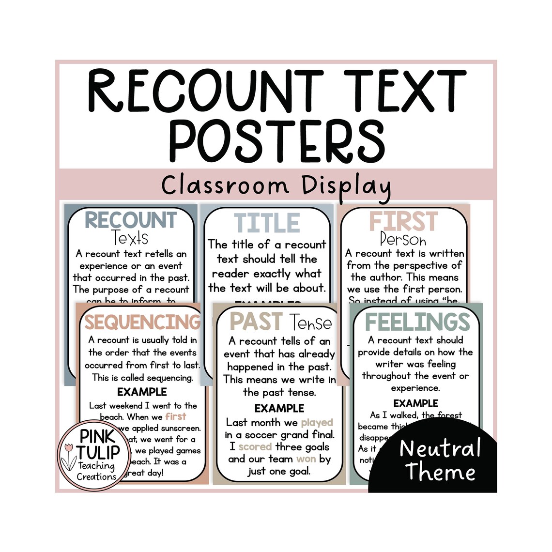 Recount Text Posters Earth Tones Classroom Decor - Etsy