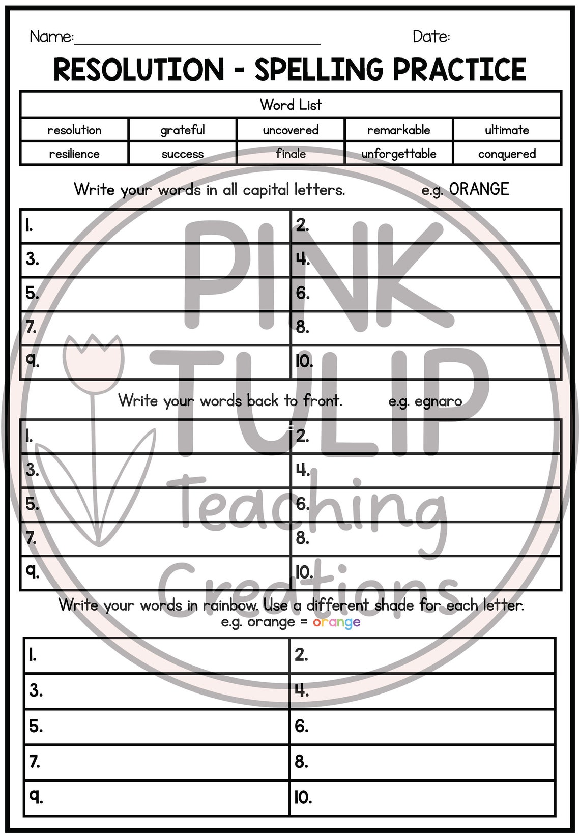 Resolution Narrative Writing Worksheets - Etsy