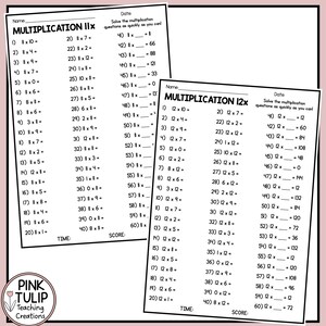 Multiplication Times Table Worksheets - Numeracy Warm Up - Etsy