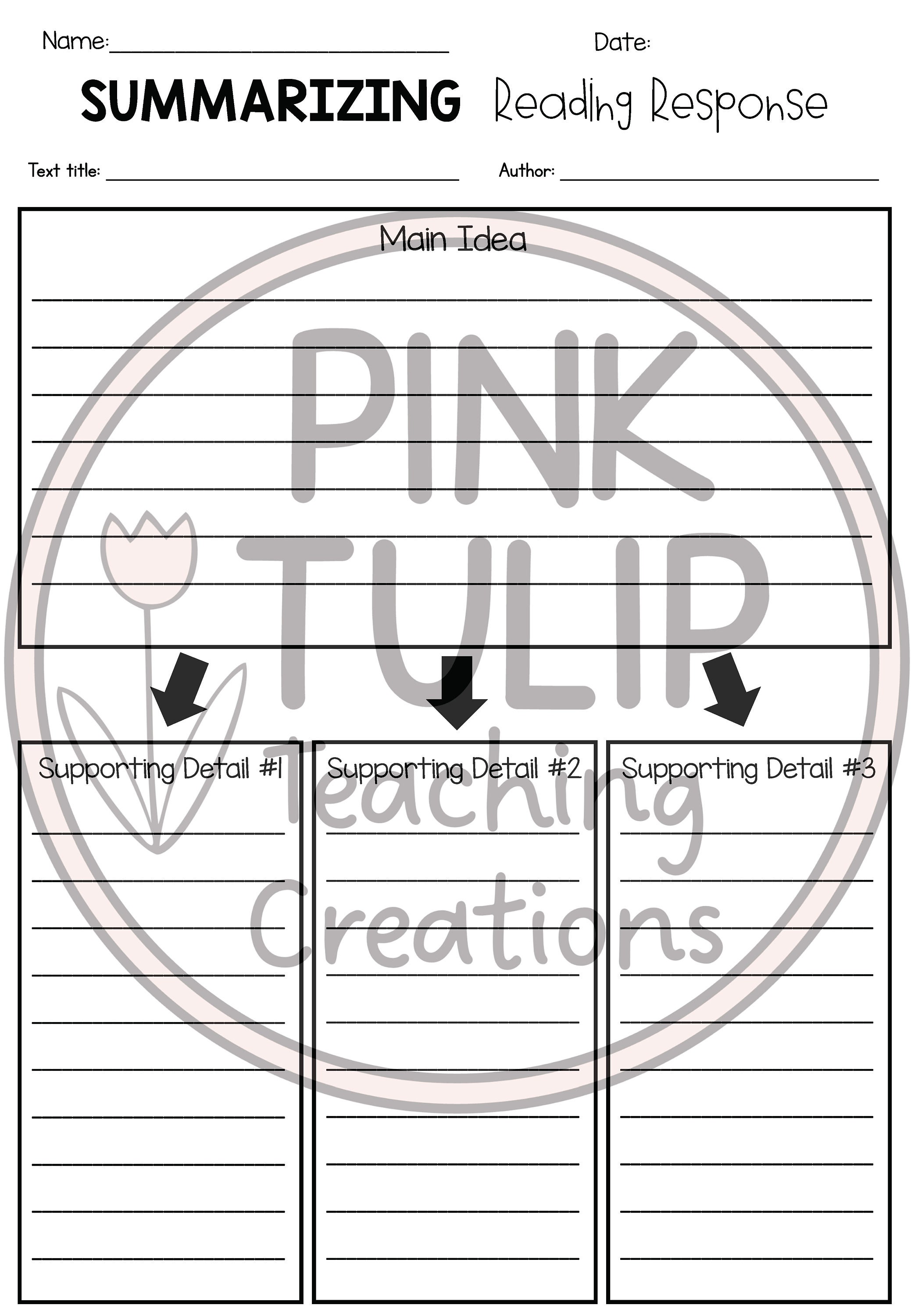 Summarizing (summarising) Reading Response Pack - Templates for Any ...