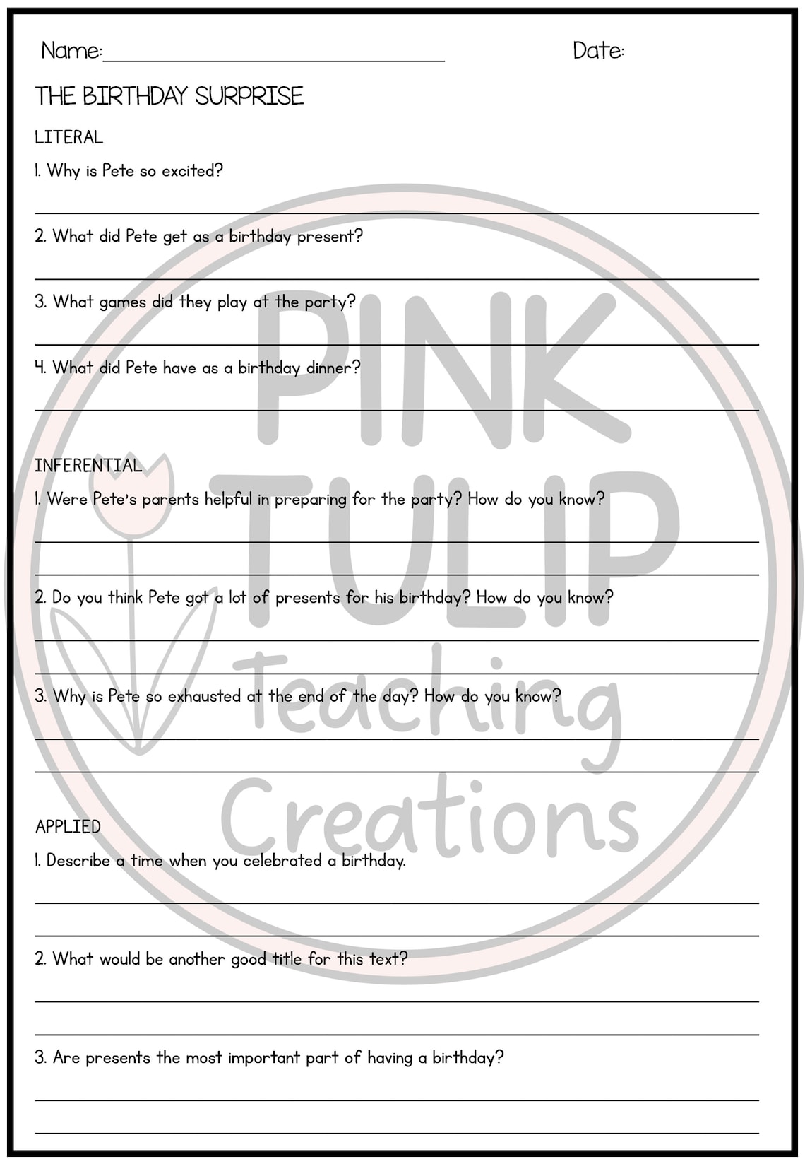 Comprehension Worksheets - Reading Strategies Set #1 - Etsy