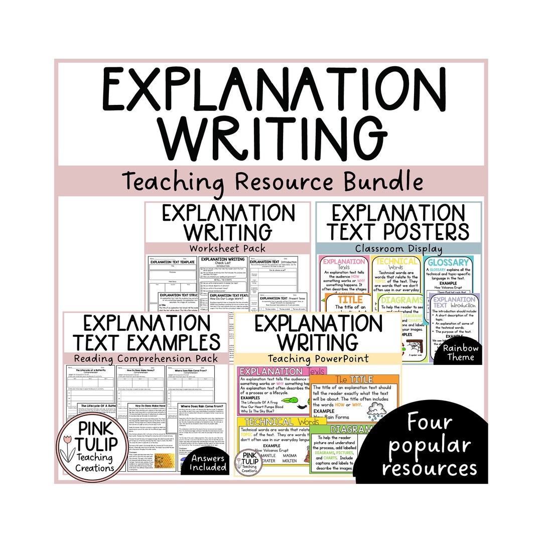 Explanation Text - Reading and Writing Bundle - Etsy