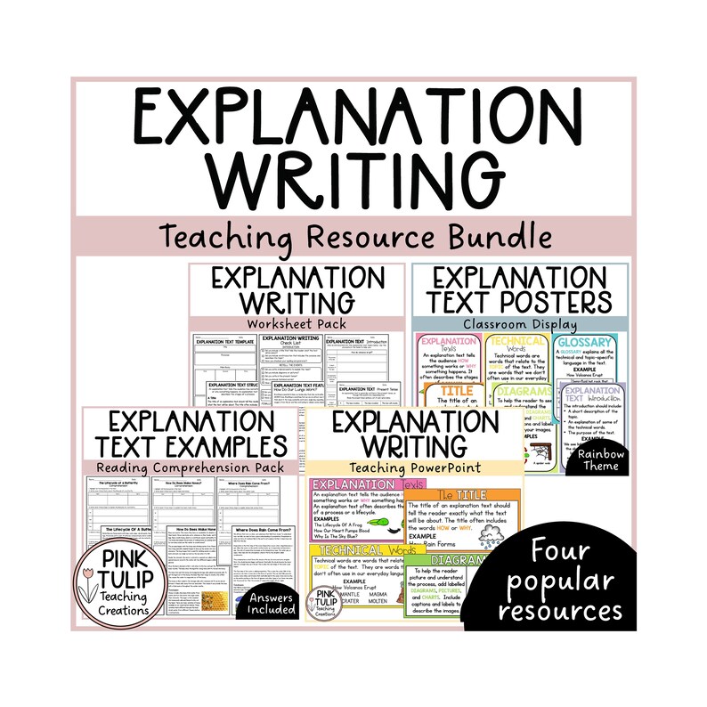 Explanation Text - Reading and Writing Bundle - Etsy