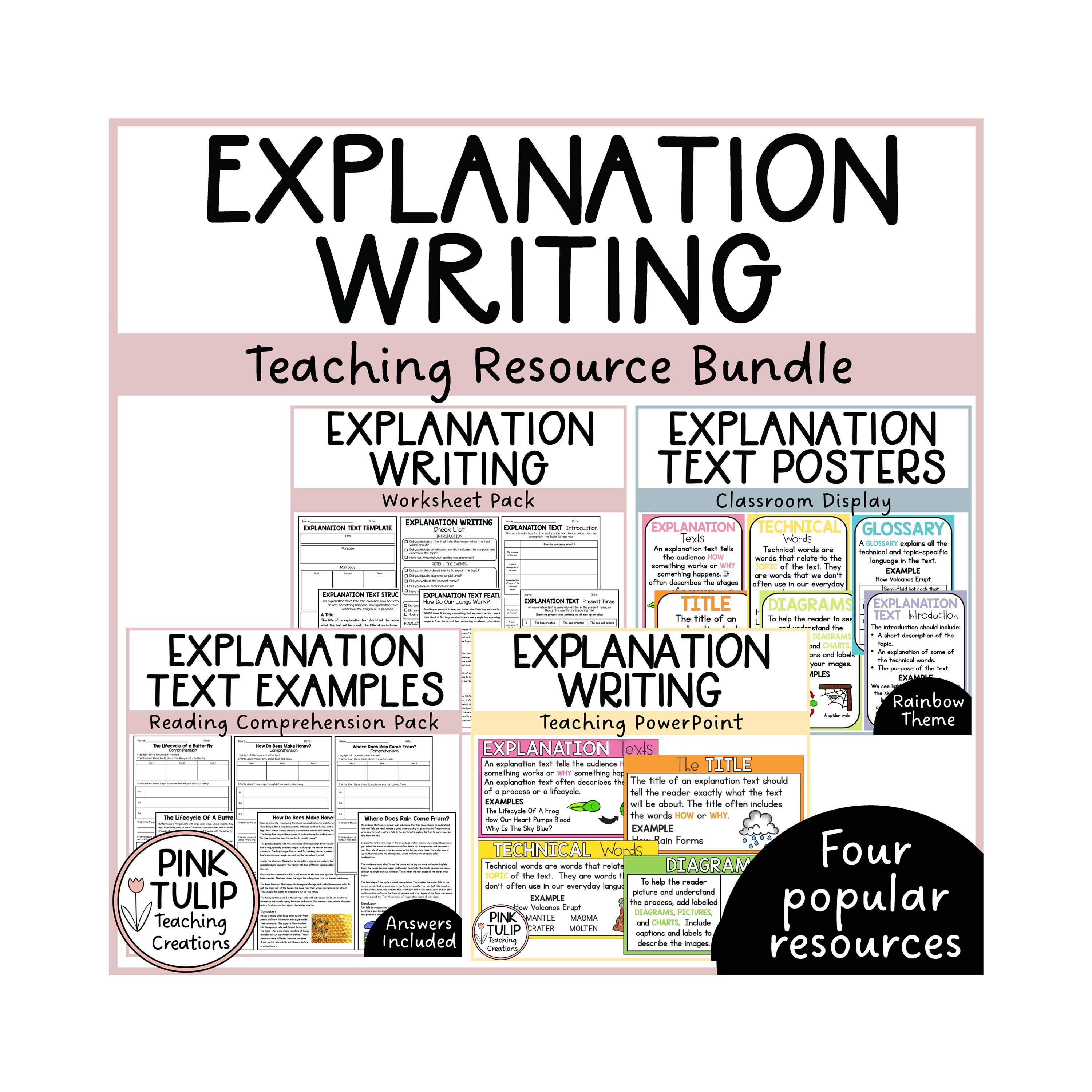 Explanation Text - Reading and Writing Bundle - Etsy