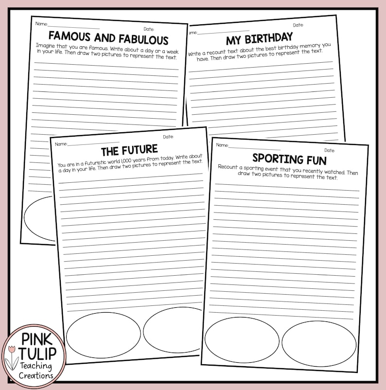 Recount Writing - Prompts and Template - Etsy