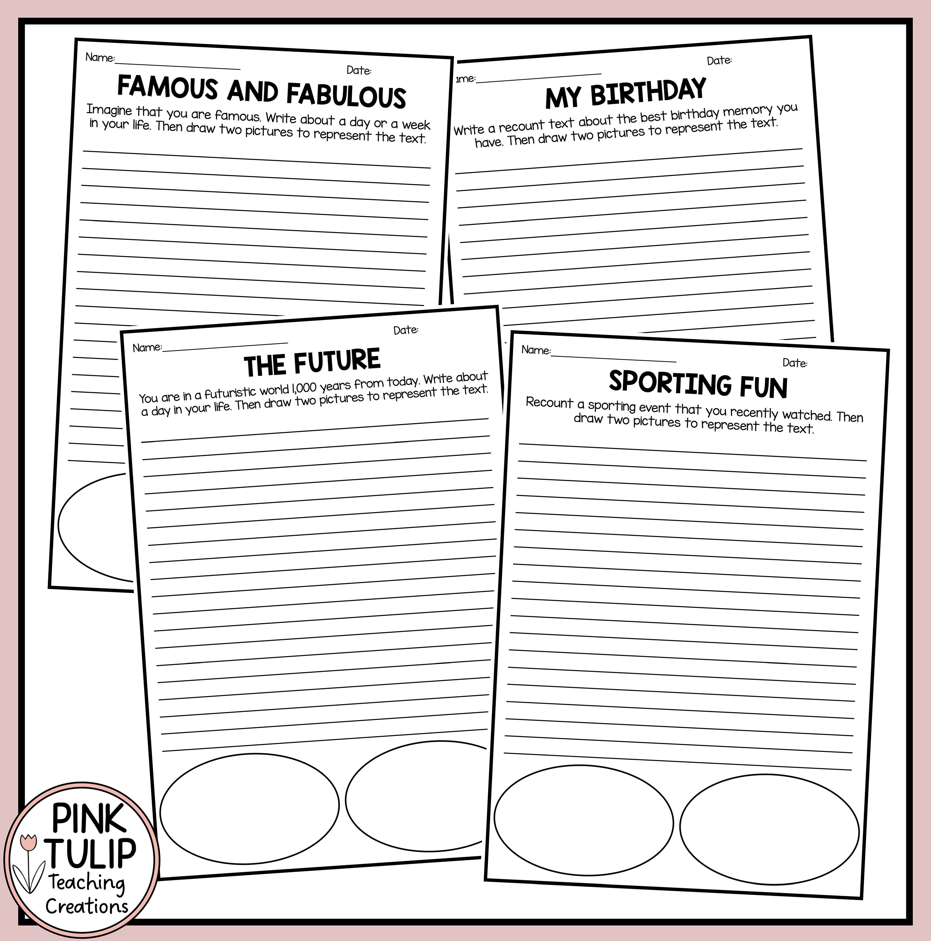 Recount Writing - Prompts and Template - Etsy