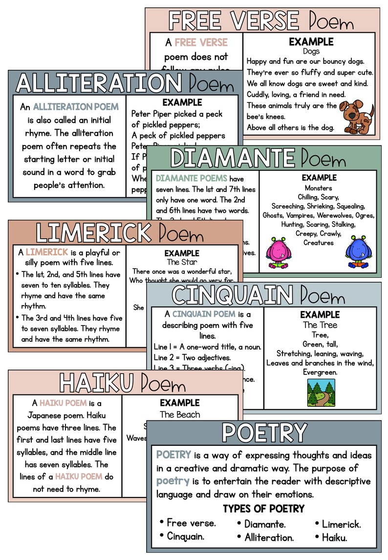 Poetry Reading Writing Powerpoint Presentation - Guided Teaching - Etsy