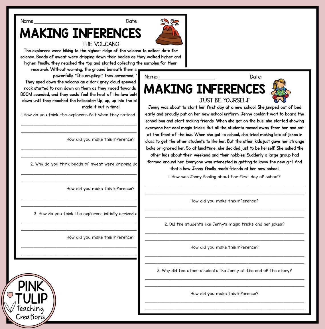 Making Inferences and Drawing Conclusions - Reading Worksheet Pack - Etsy