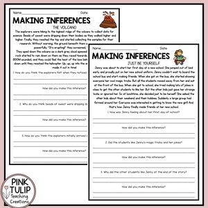 Making Inferences and Drawing Conclusions - Reading Worksheet Pack - Etsy