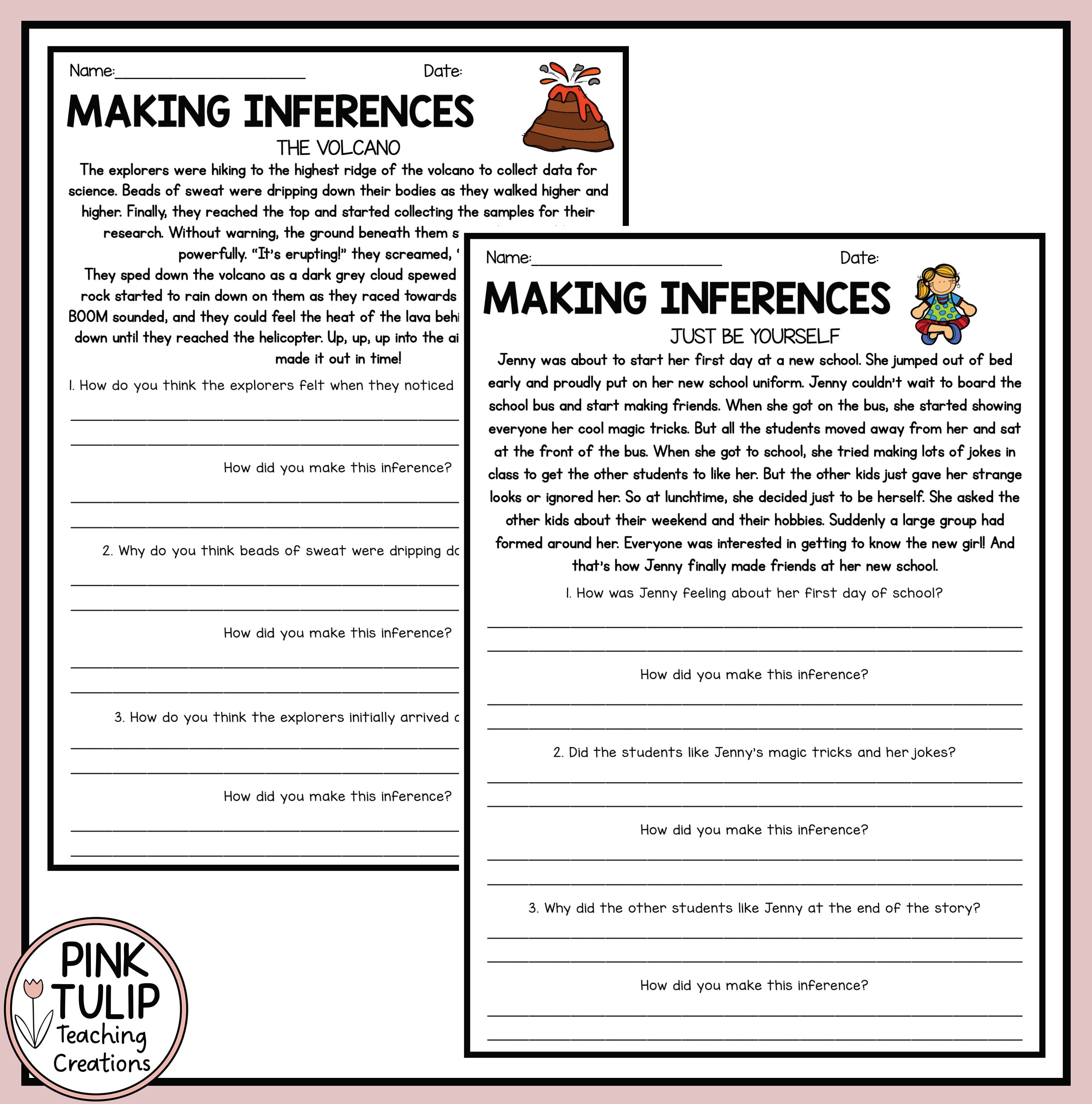 Making Inferences and Drawing Conclusions Reading Worksheet Pack - Etsy