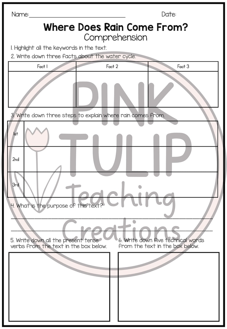 Explanation Text Examples Ten Reading Samples With Comprehension - Etsy