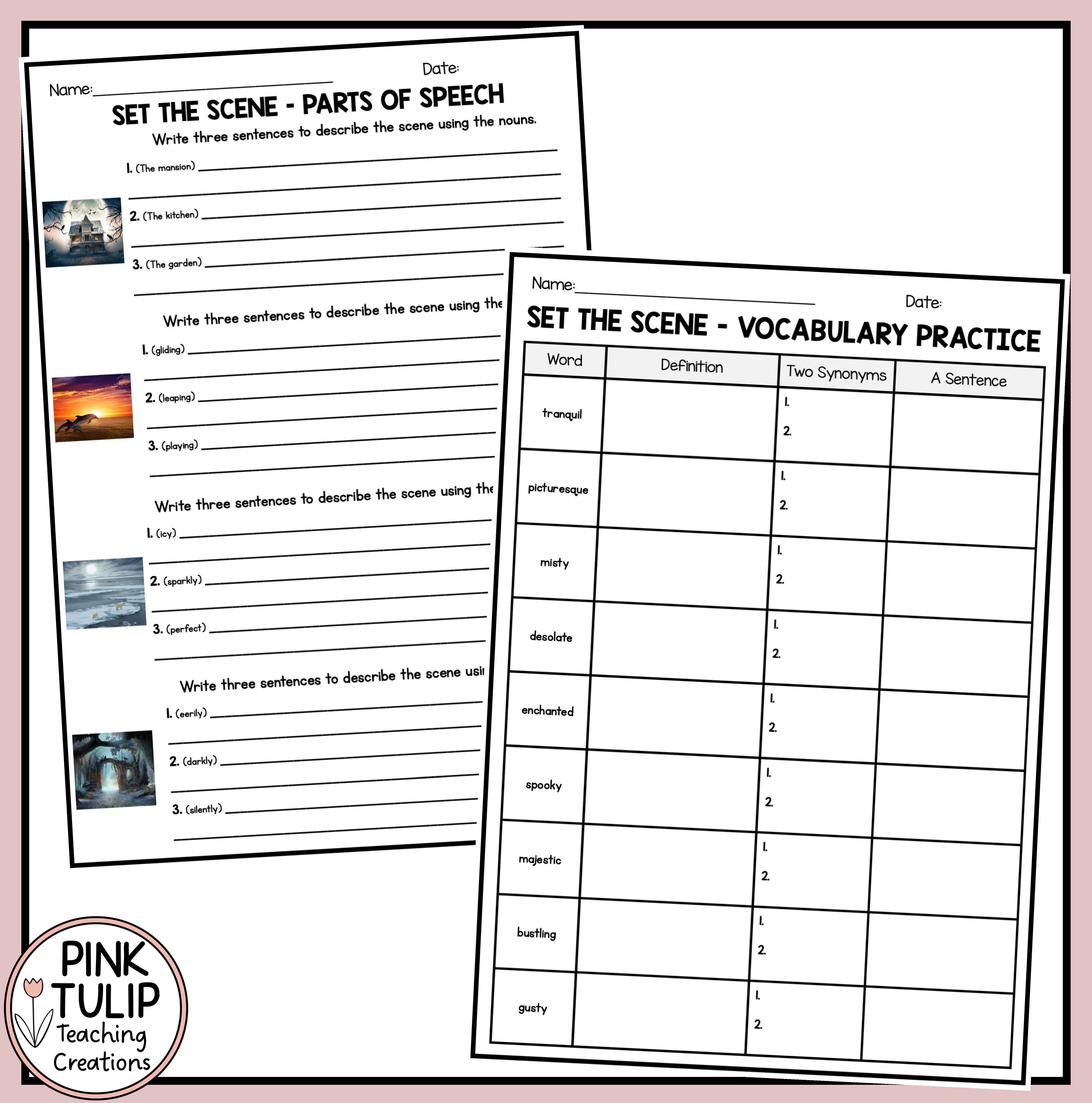 Set the Scene - Narrative Writing Worksheets - Etsy