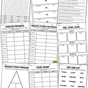 Healthy Living - Learning Activity Pack - Etsy
