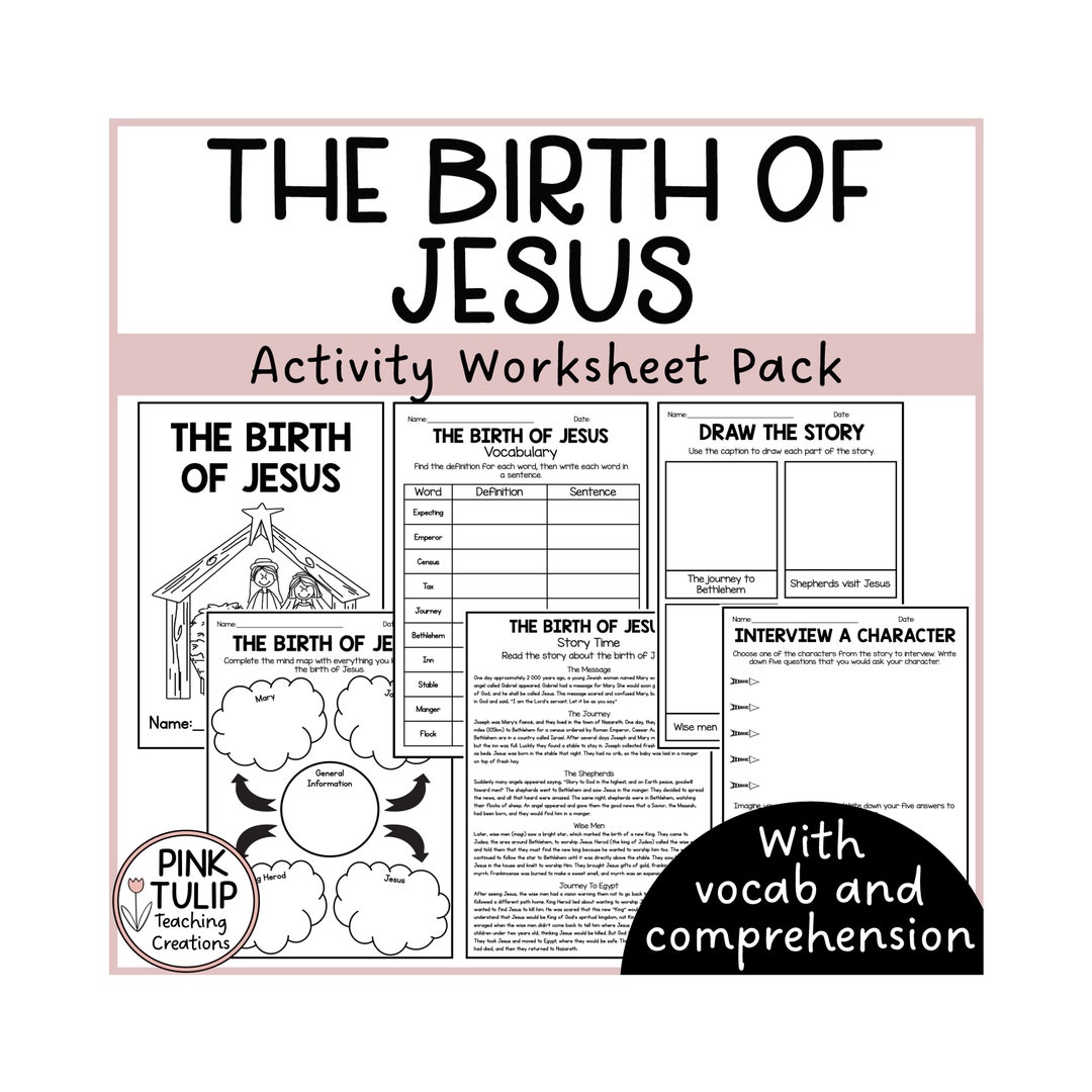 The Birth of Jesus - Story and Activity Pack - Etsy