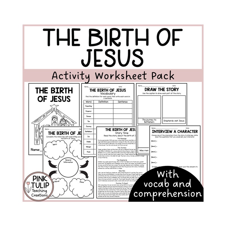 The Birth of Jesus - Story and Activity Pack - Etsy